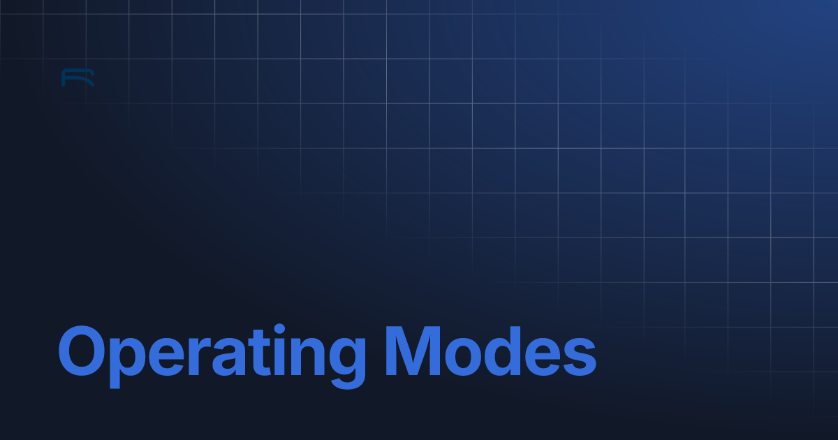 Operating Modes | Robota | Documentation